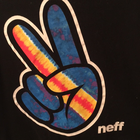 Neff | Tops | Neff Black T Shirt With Tiedye Peace Sign | Poshmark